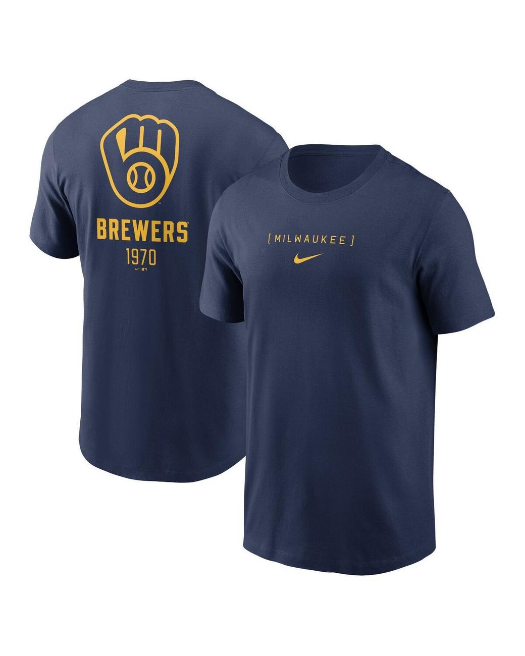 Nike Milwaukee Brewers Large Logo Back Stack T-shirt in Blue for Men | Lyst