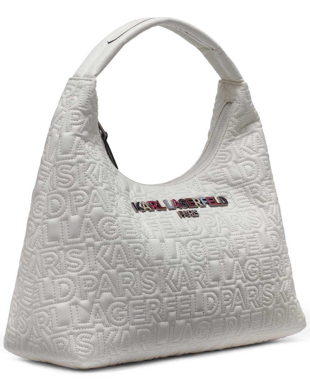 KARL LAGERFELD Paris Voyage Hobo Bag With Logo in Gray | Lyst