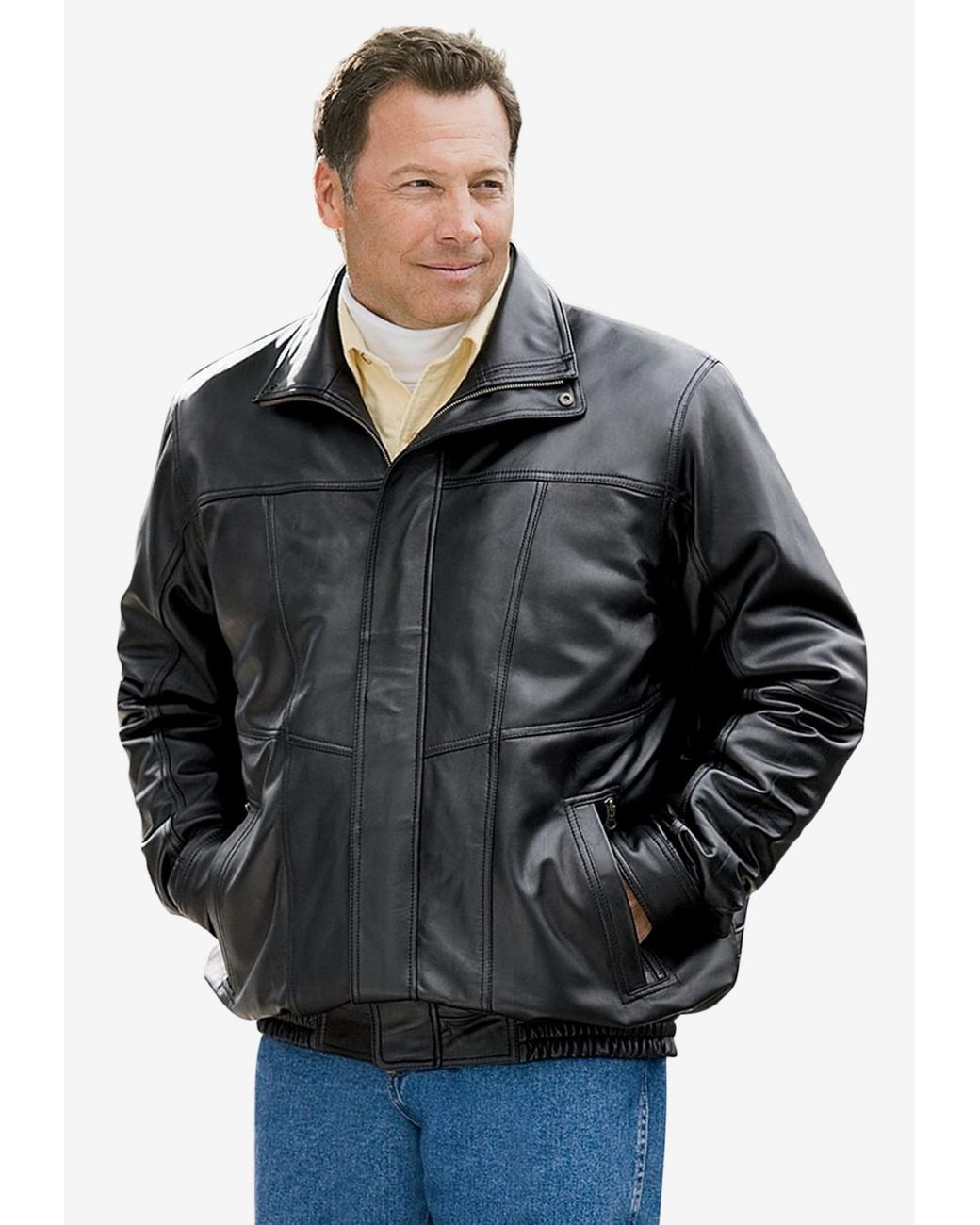 Big And Tall Leather Bomber Jacket