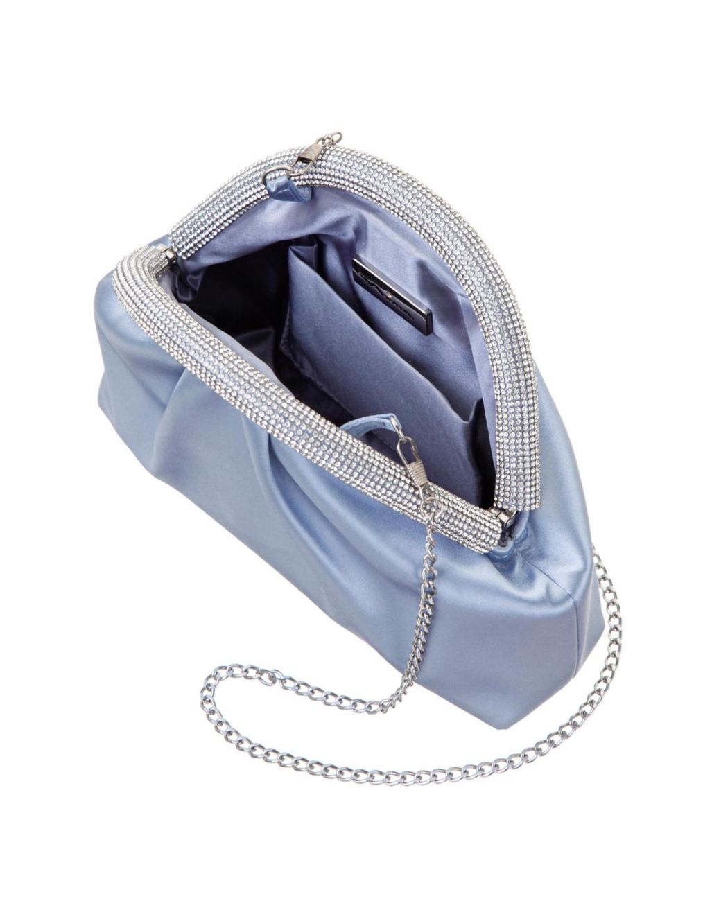Nina Small Crystal Trim Frame Clutch in Blue | Lyst