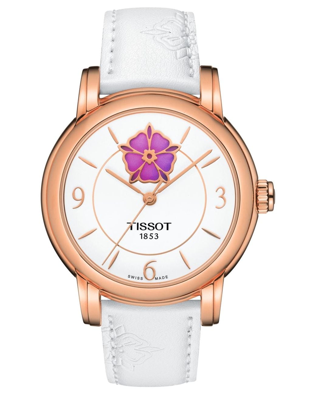Tissot Swiss Automatic Lady Heart Powermatic 80 White Strap Watch 35mm ...
