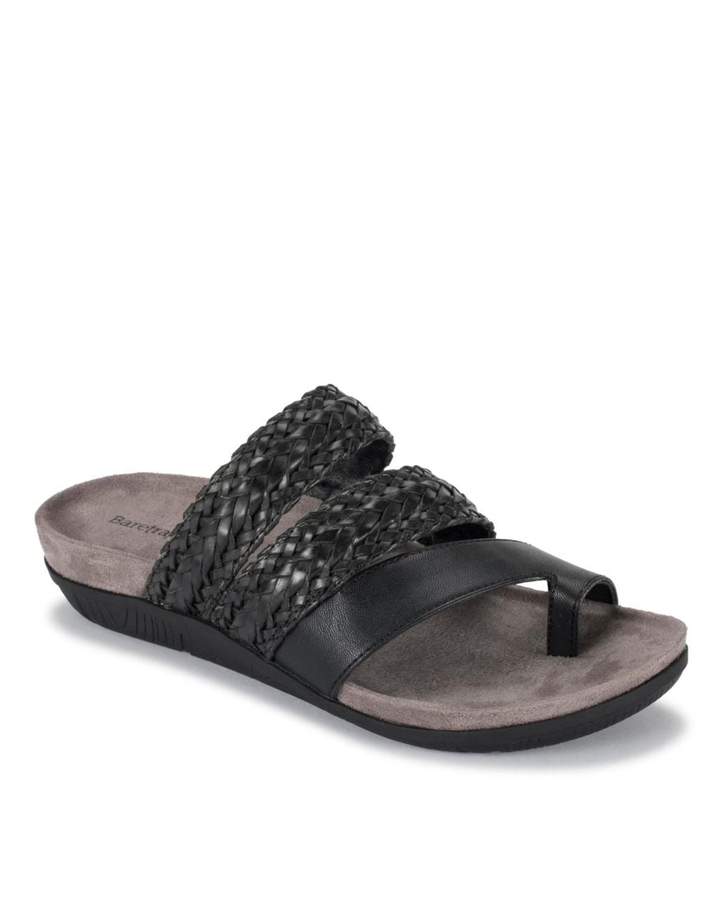 BareTraps Jonelle Slide Flat Sandals in Black | Lyst