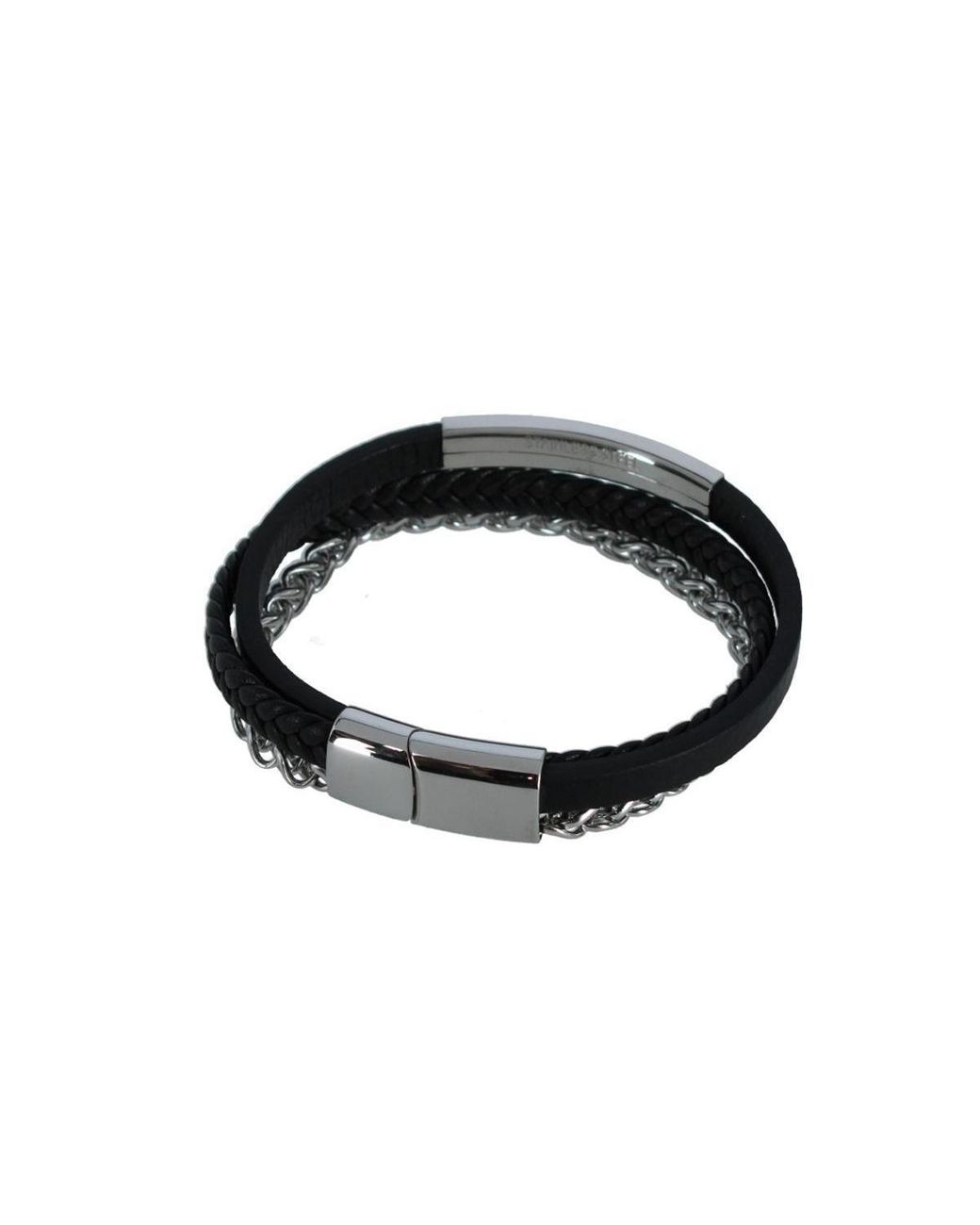 Trafalgar Loose Fit Zaid Metal And Leather Triple Strand Secure Clasp ...