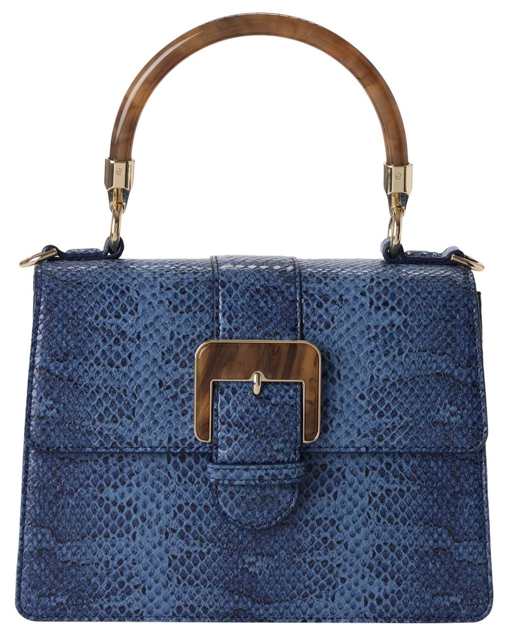 Brahmin Hallie Small Leather Satchel Bag in Blue | Lyst