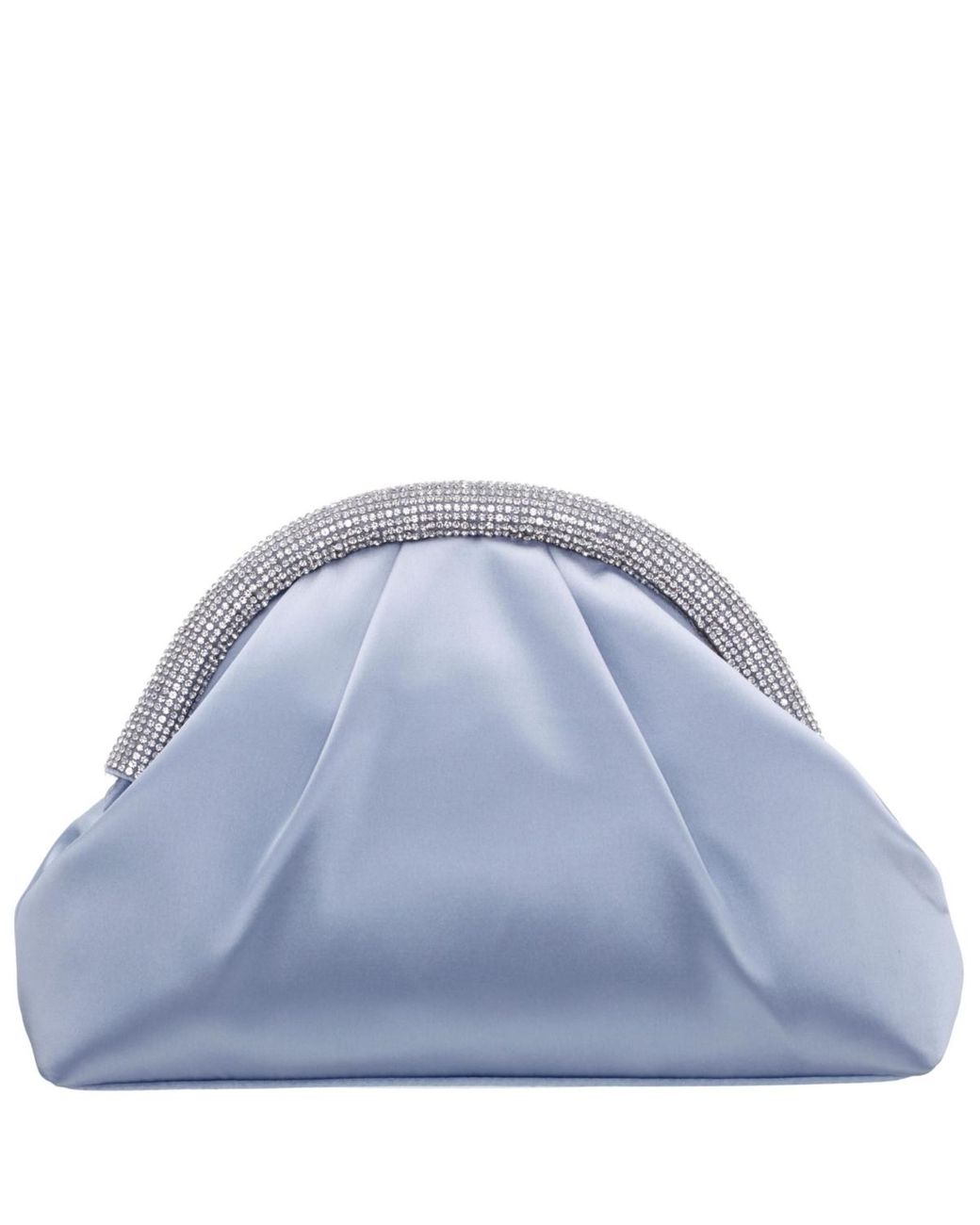 Nina Small Crystal Trim Frame Clutch in Blue | Lyst