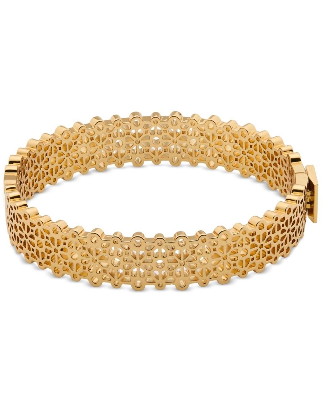 Kate Spade Gold-tone Spade Flower Lace Thin Bangle Bracelet in Metallic ...