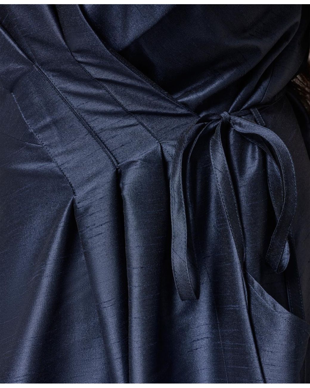 Donna Karan Plus Size Shantung Fit And Flare V-neck Wrap Dress in Blue ...