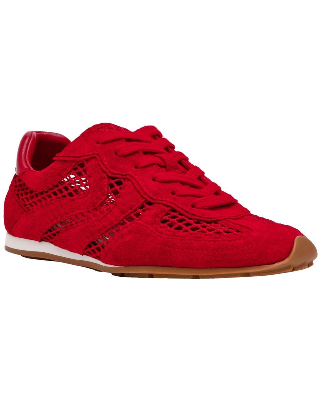 Steve Madden Abbi-mesh Lace-up Sneakers in Red | Lyst