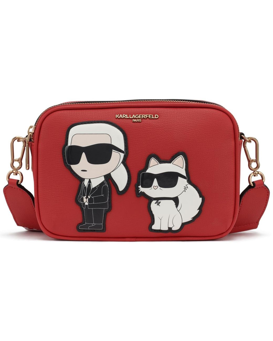 Karl Lagerfeld Maybelle Mini Top Zip Crossbody Bag in Red | Lyst