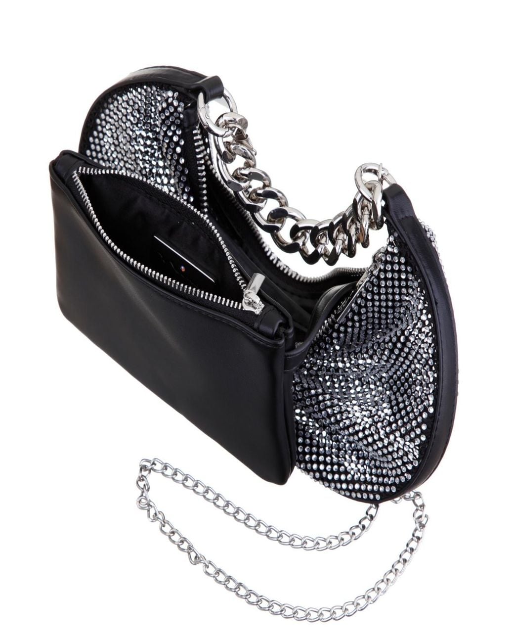 Nina Crystal Mesh Zipper Hobo Bag in Blue | Lyst