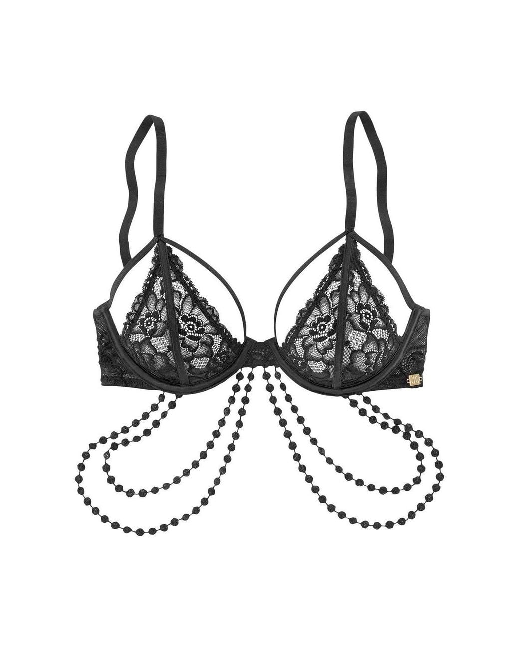 Lascana Strappy Lace Unlined Bra in Black | Lyst