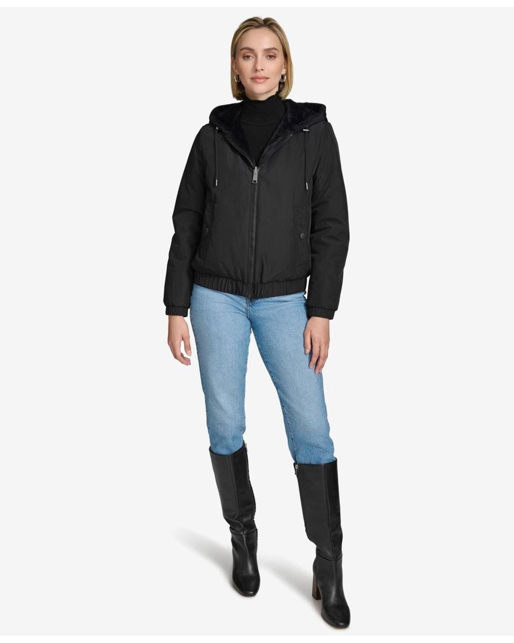 Andrew Marc Dalby Reversible Hoodie-style Jacket in Black | Lyst