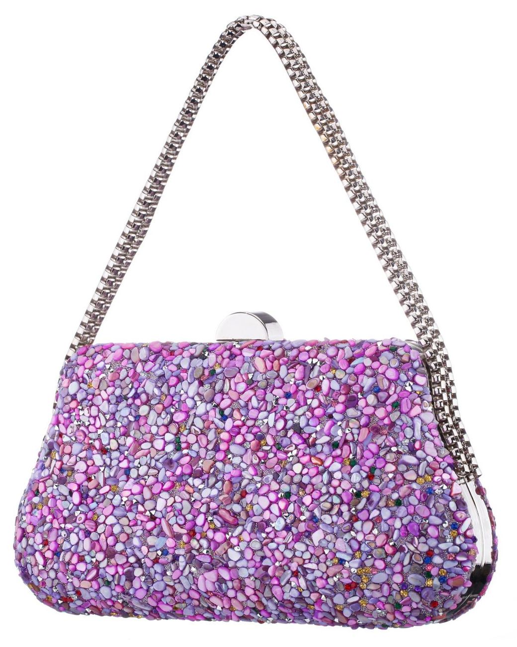 Nina Rock Candy Minaudiere Crystal Lift Lock Clutch in Purple | Lyst