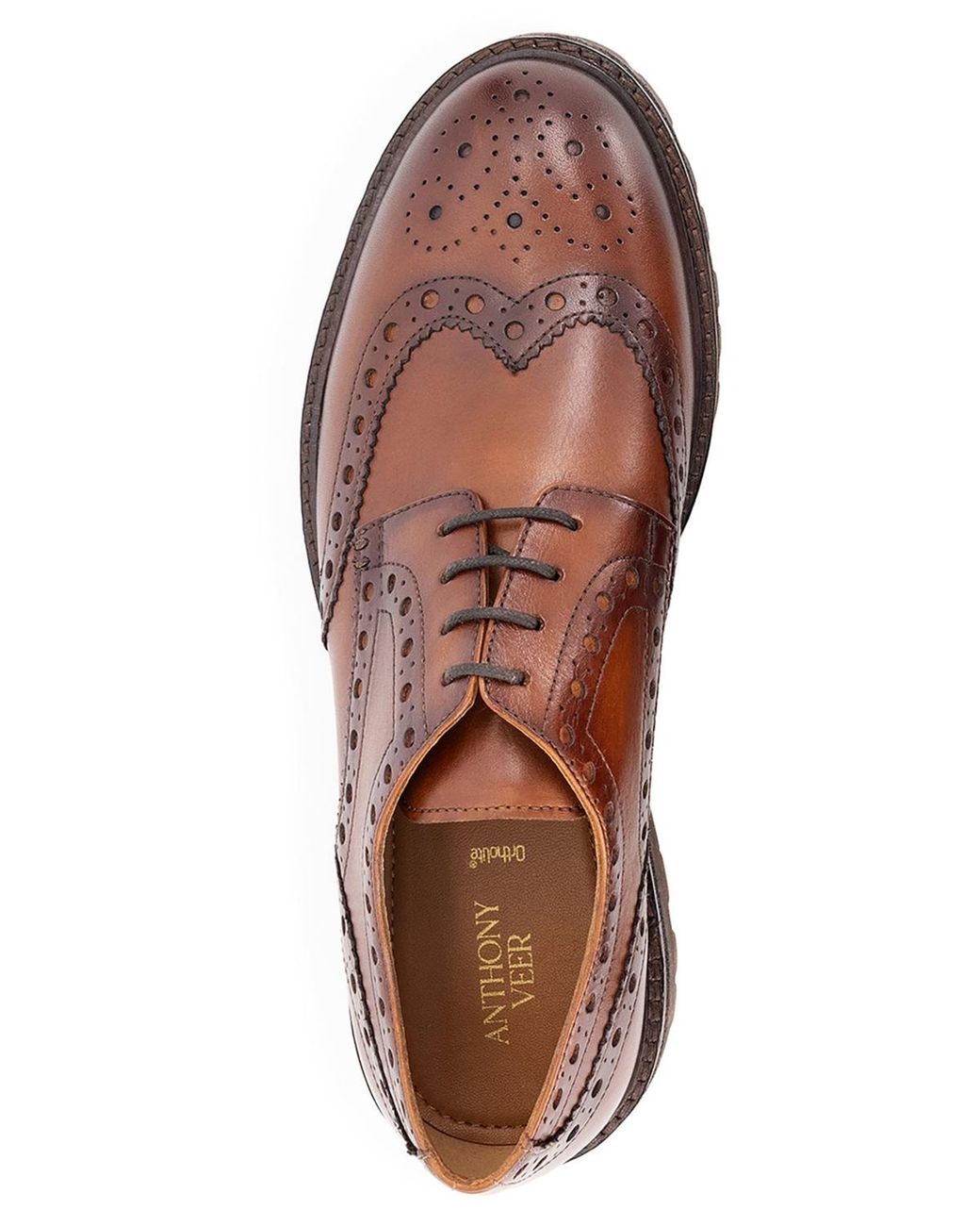Anthony Veer Prescott Wingtip Derby Round Toe Shoes in Brown for Men | Lyst