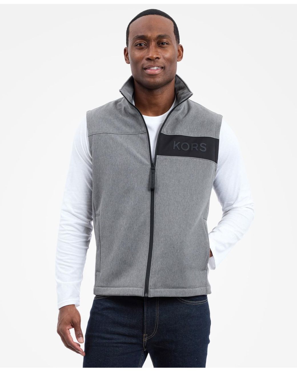 Michael Kors Softshell Vest in Gray for Men | Lyst