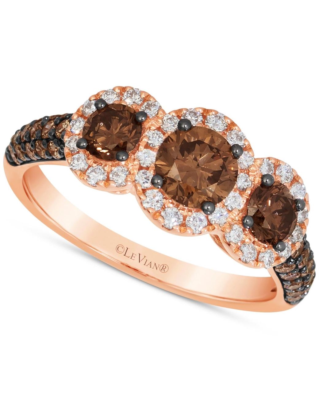 Le Vian Chocolatier Chocolate Diamond & Vanilla Diamond Three Stone ...