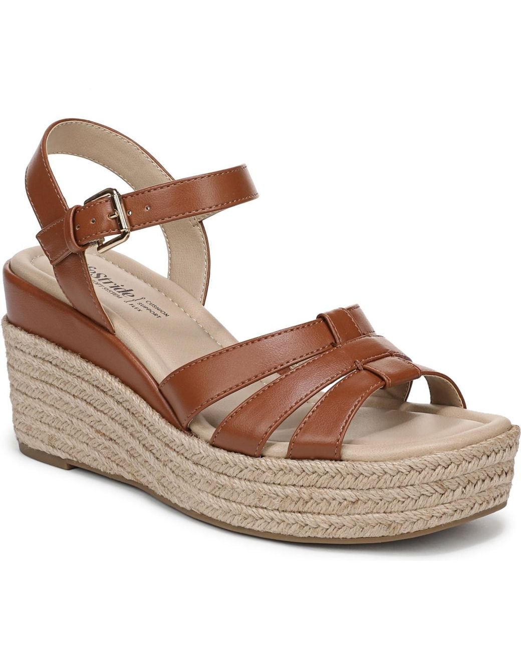 LifeStride Havana Espadrille Wedge Sandals in Brown | Lyst