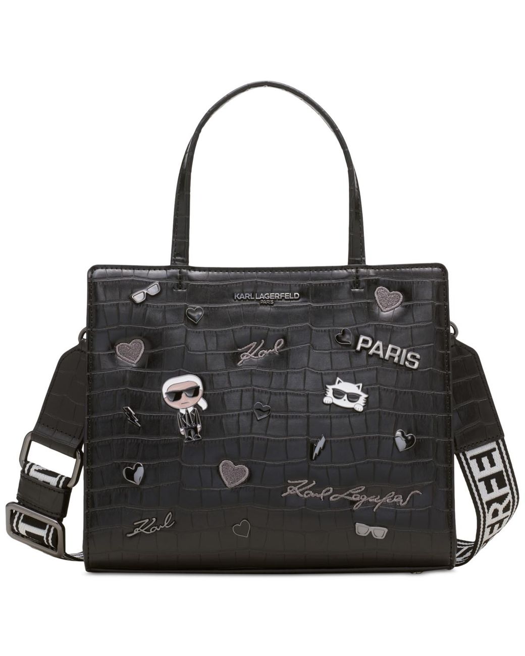 Karl Lagerfeld Maybelle Small Leather Satchel in Black | Lyst