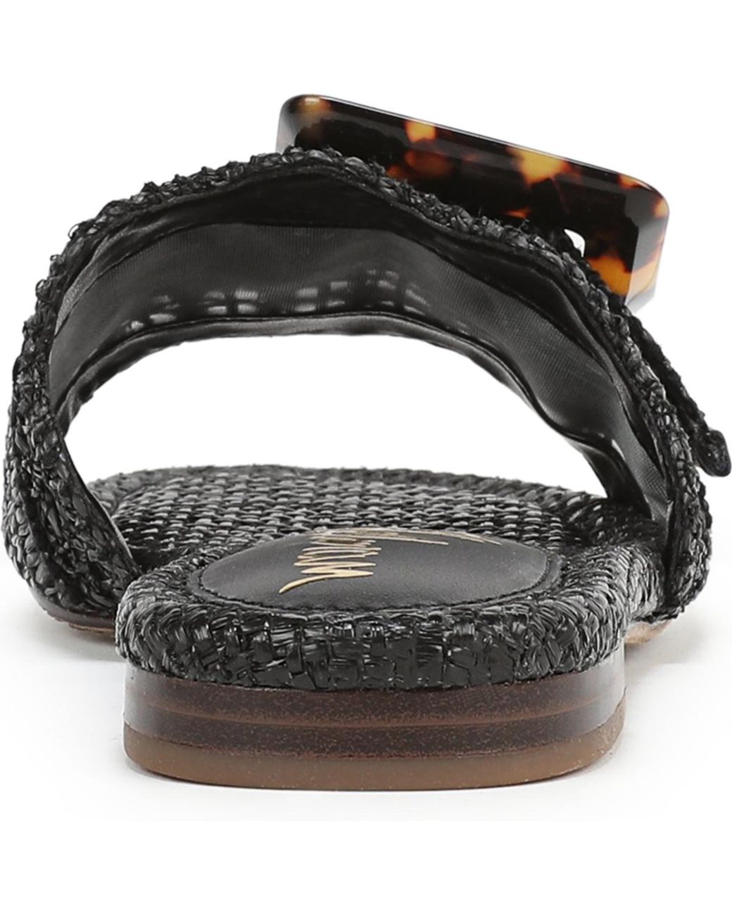 Sam Edelman Bambi Raffia Buckle Slide Sandals in Black | Lyst