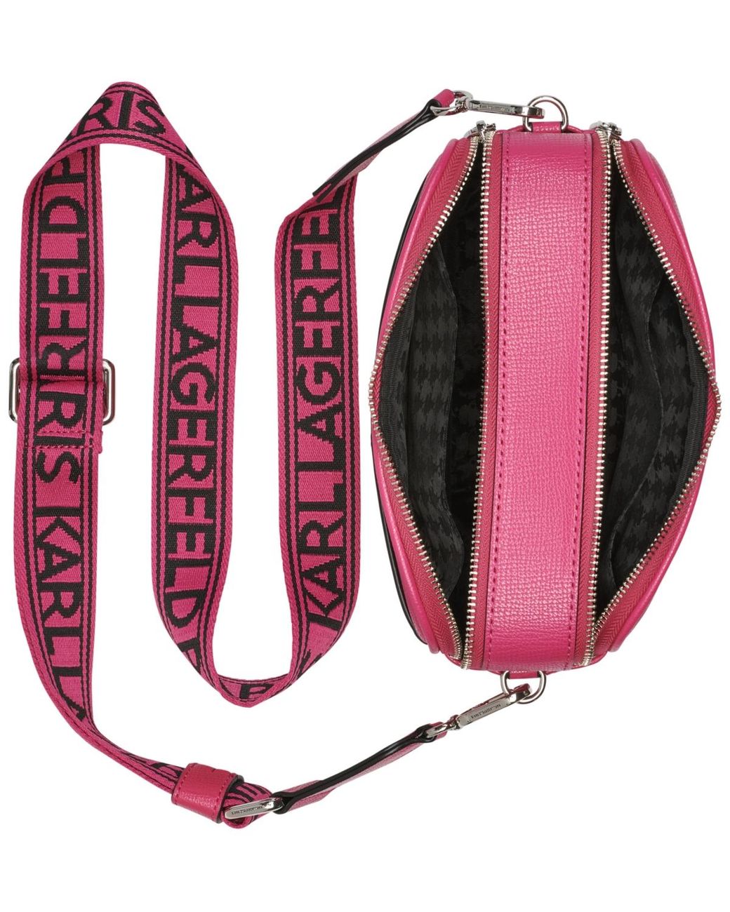 KARL LAGERFELD Maybelle Mini Top Zip Crossbody Bag in Pink | Lyst