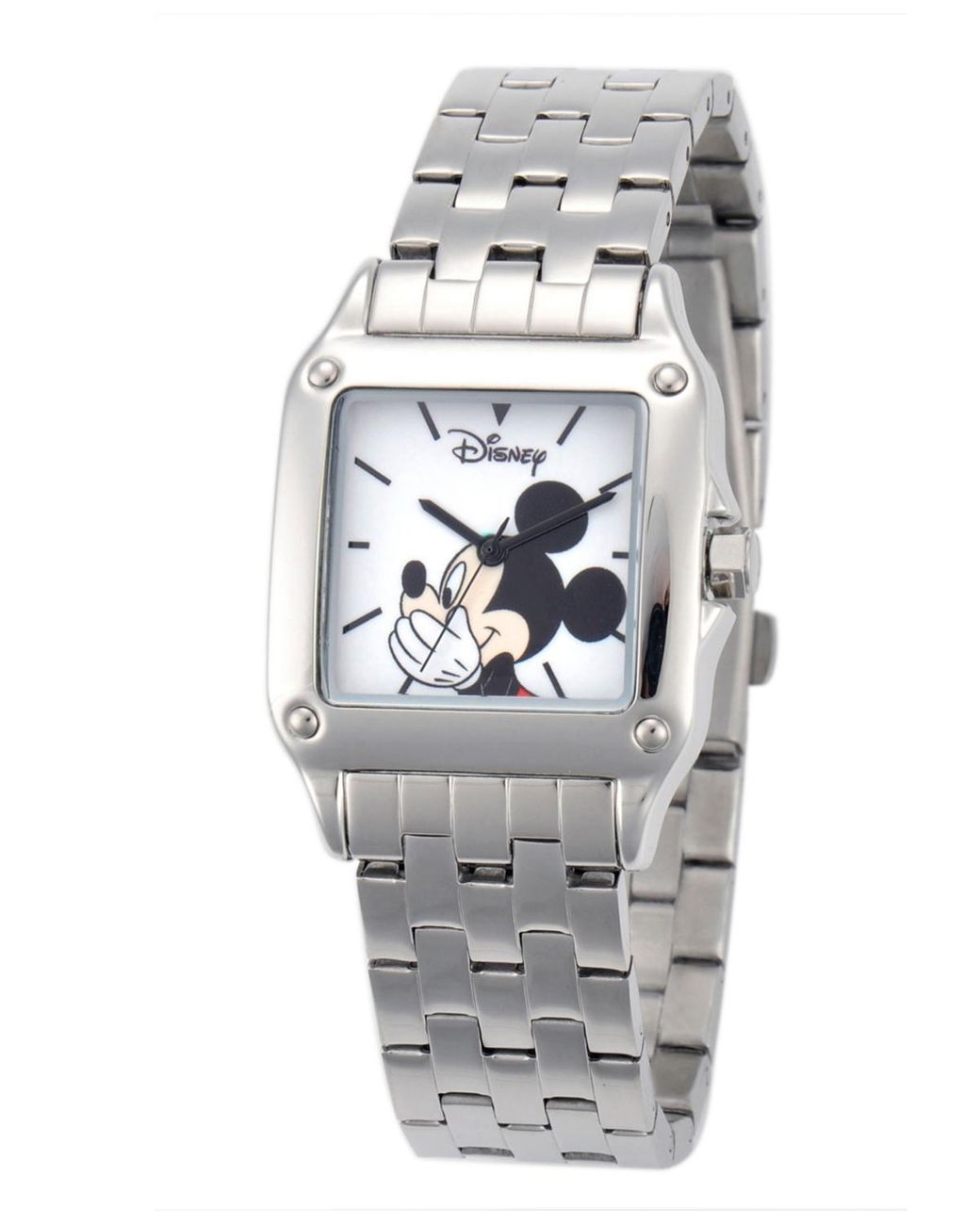 ewatchfactory Disney Mickey Mouse Square Steel Watch in Gray | Lyst