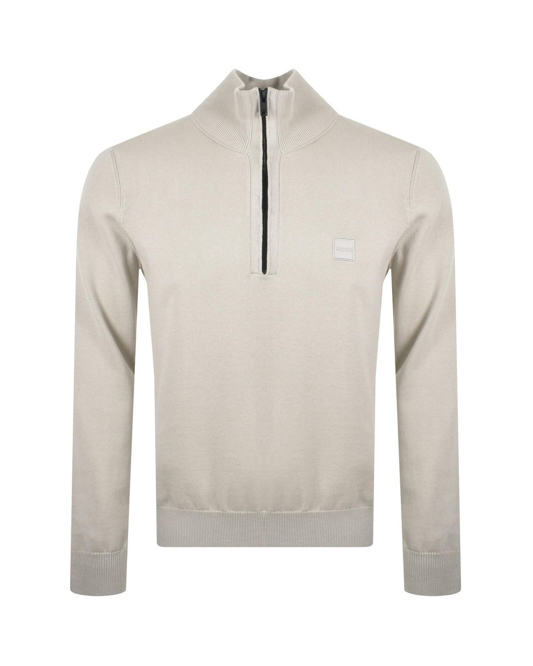 BOSS Boss Kanobix Half Zip Jumper in Gray for Men | Lyst