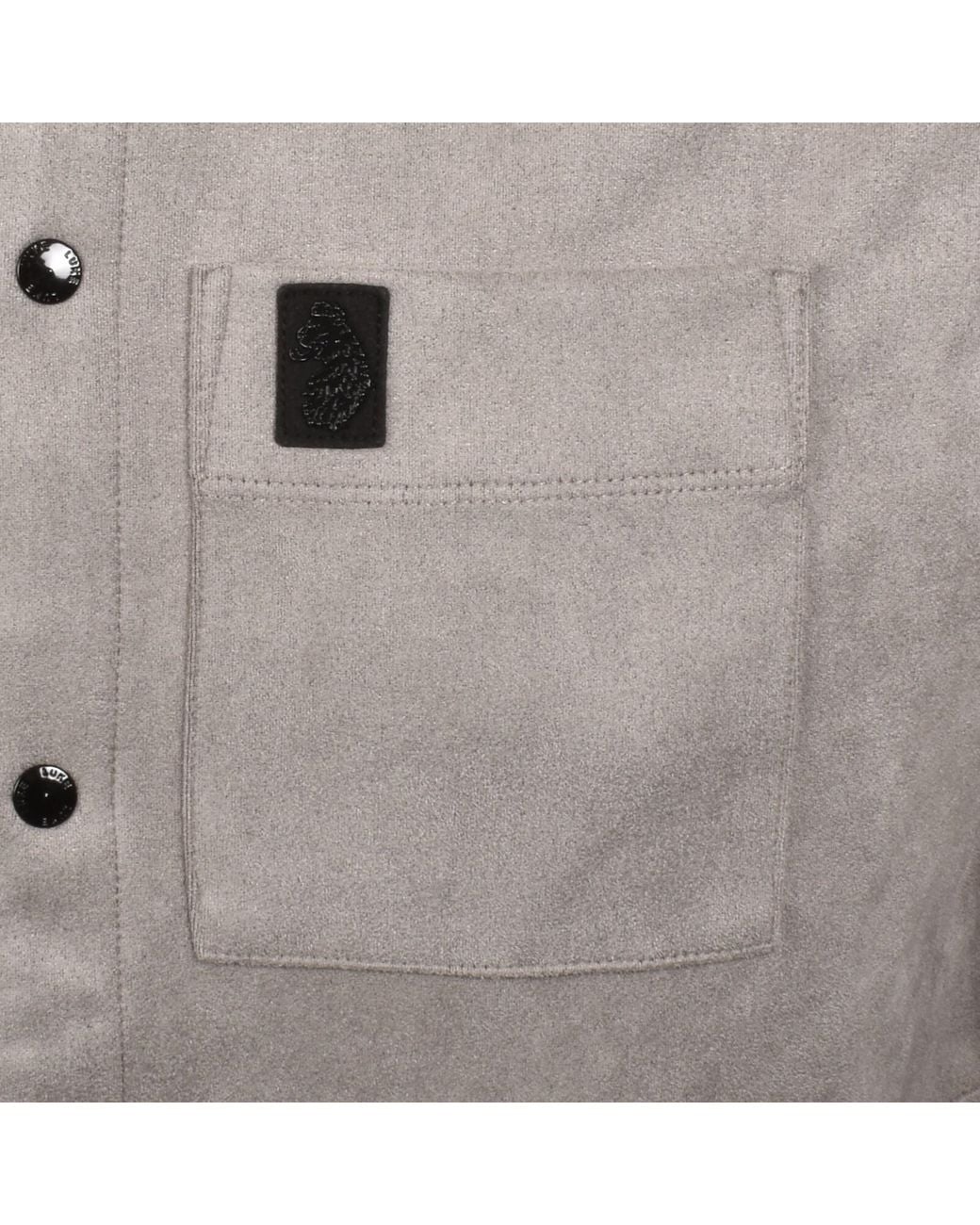 Luke 1977 Dylan Faux Suede Shirt in Grey for Men | Lyst UK
