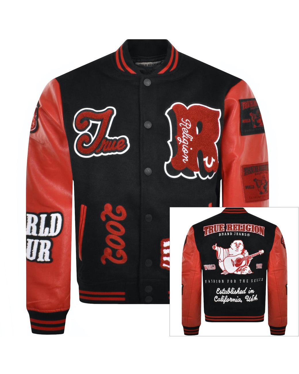 True Religion True Religio Varsity Jacket Jet in Red for Men | Lyst