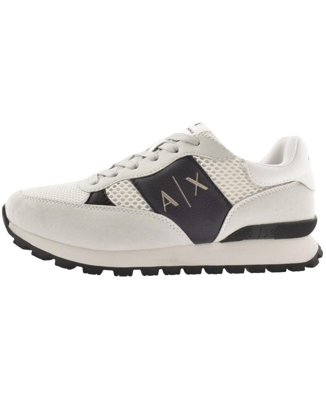 Armani Exchange Logo Trainers in White for Men | Lyst
