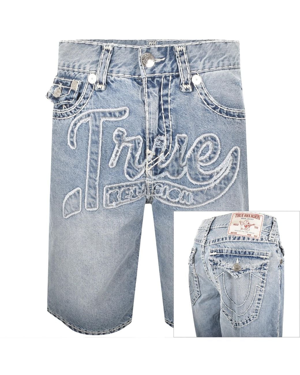 TRUE RELIGION Bobby Super T Flap Shorts in Blue for Men | Lyst