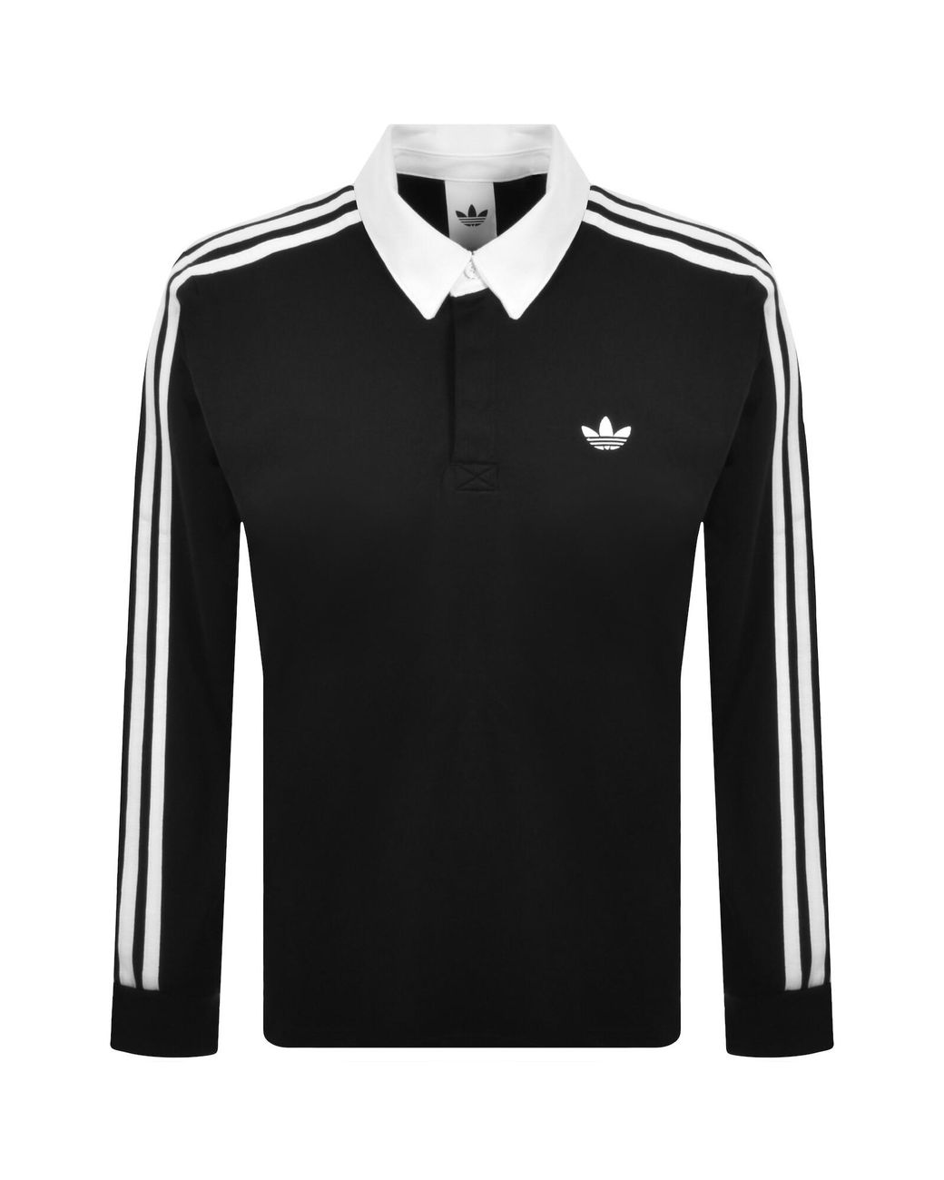 adidas Originals Three Striped Polo in Black for Men | Lyst