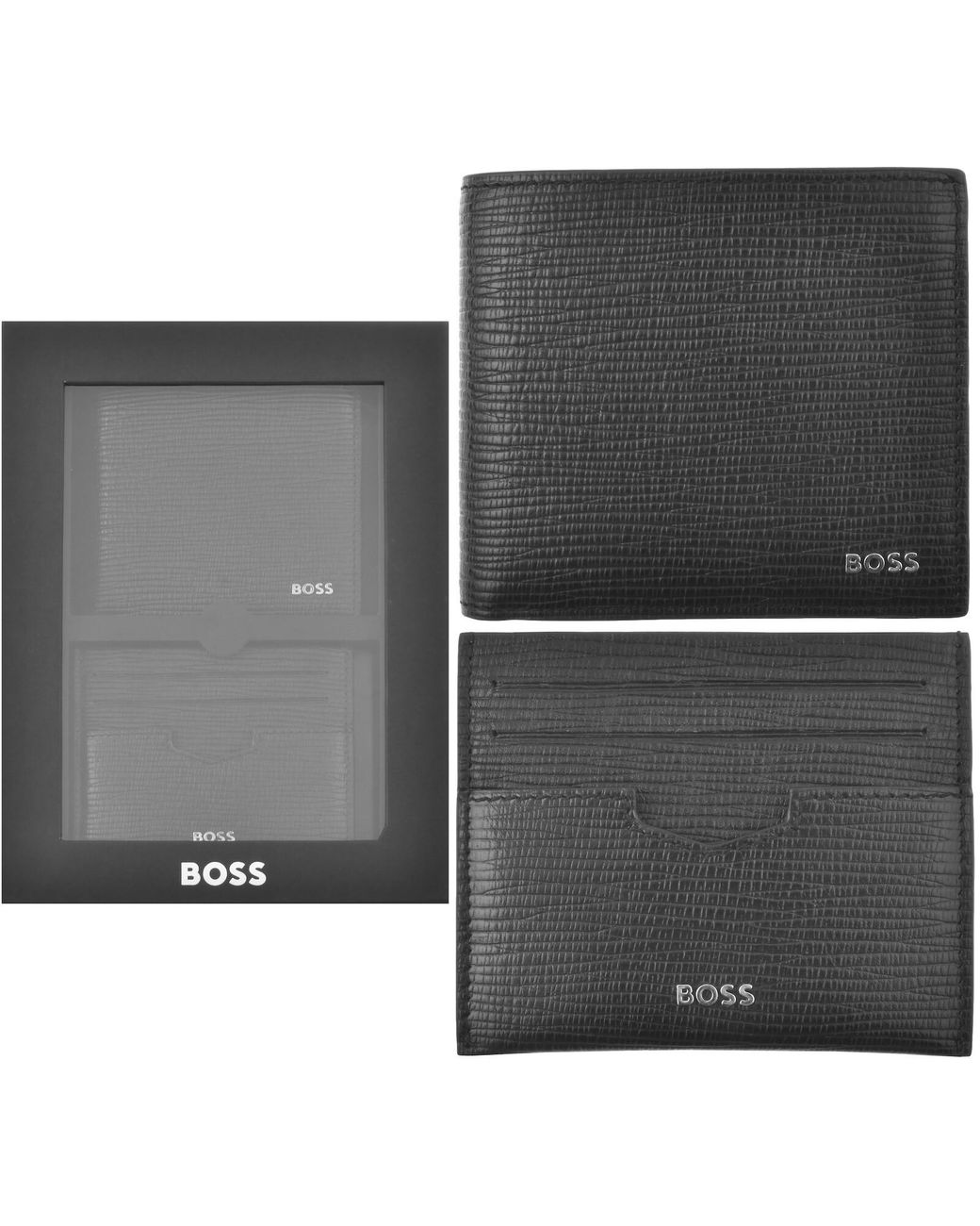 BOSS BUSINESS Boss Wallet And Card Holder Gift Set in Grey for Men ...