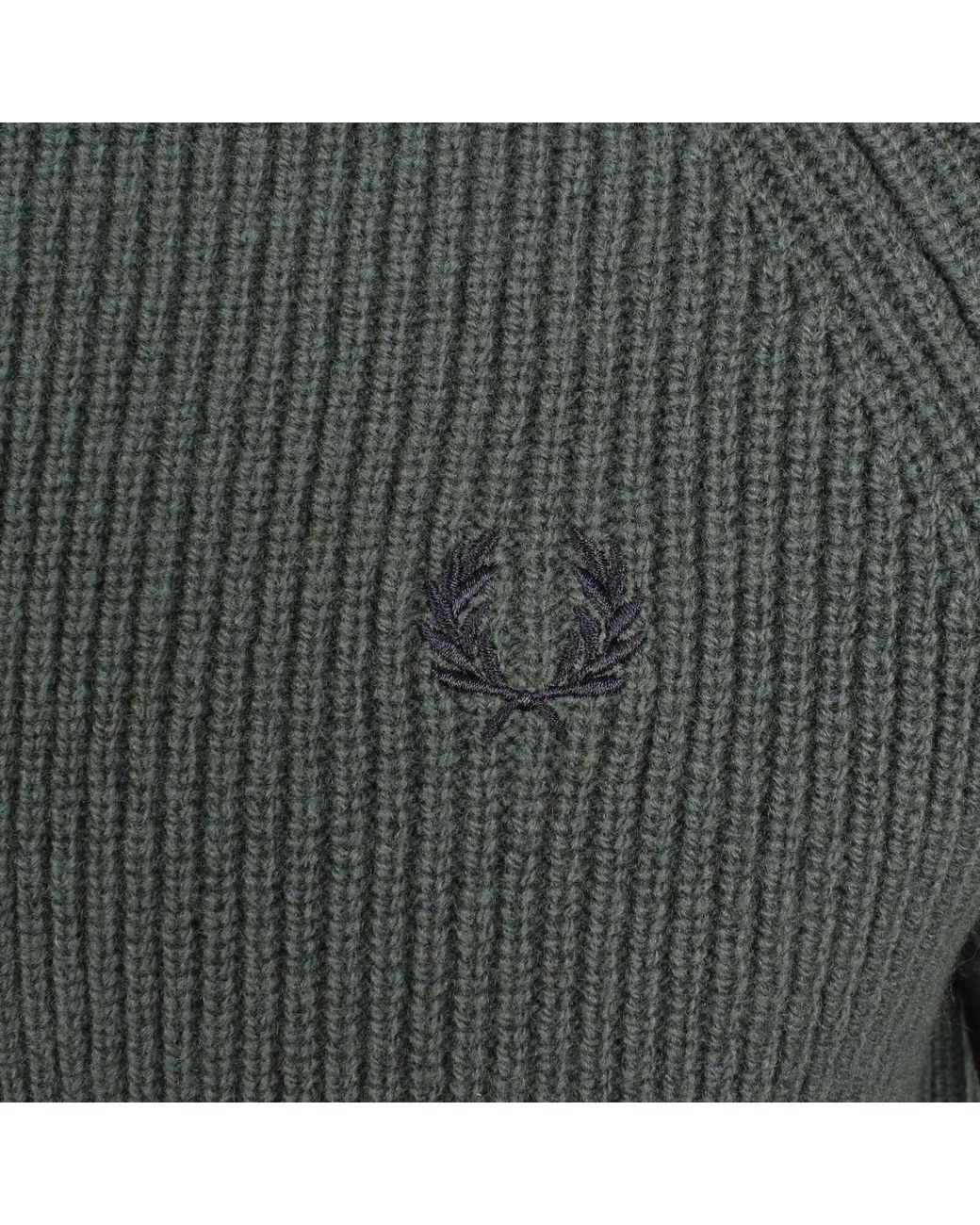 Fred Perry Lambswool Jumper Court in Green for Men | Lyst UK