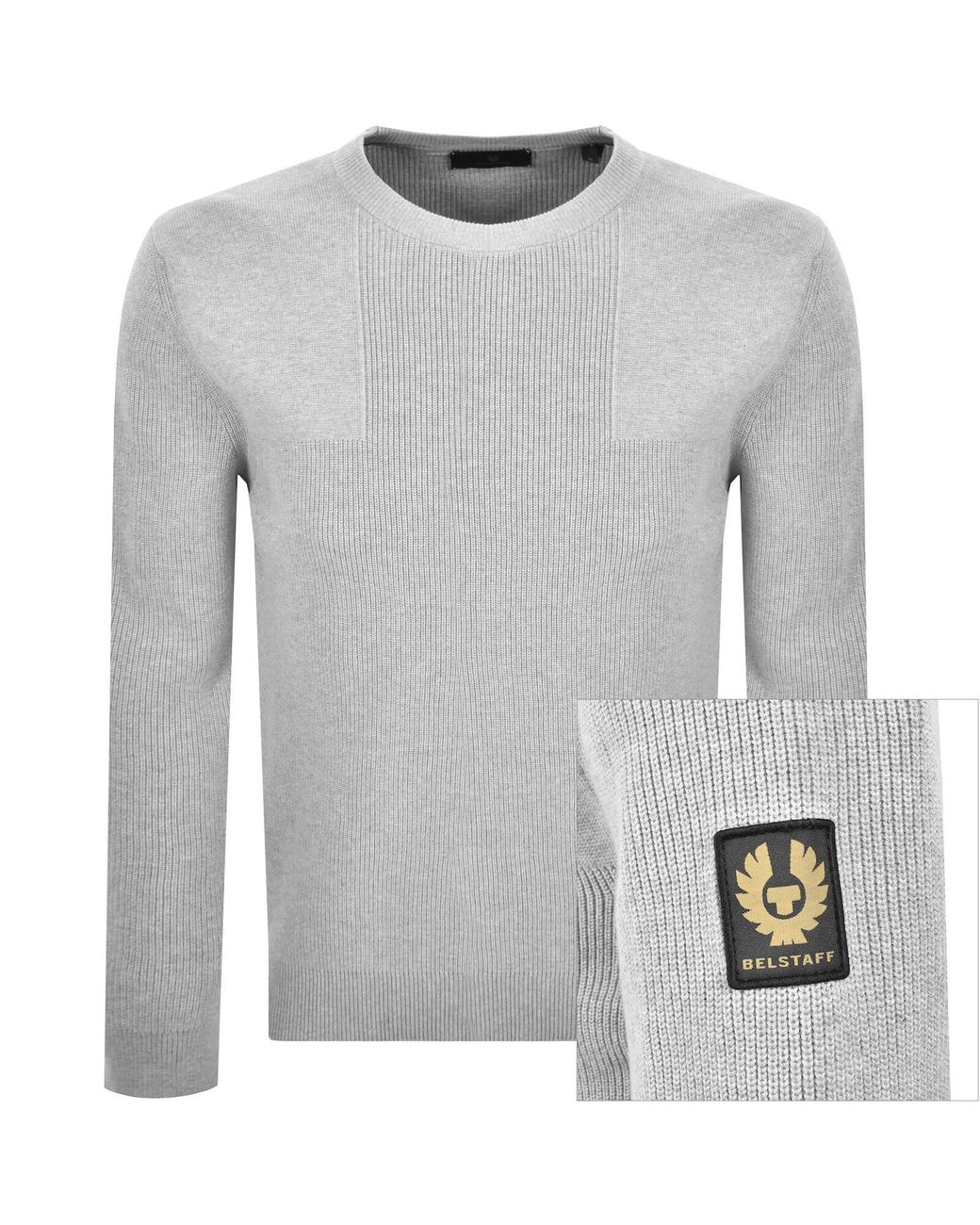 Belstaff Commander Knit Jumper in Gray for Men | Lyst