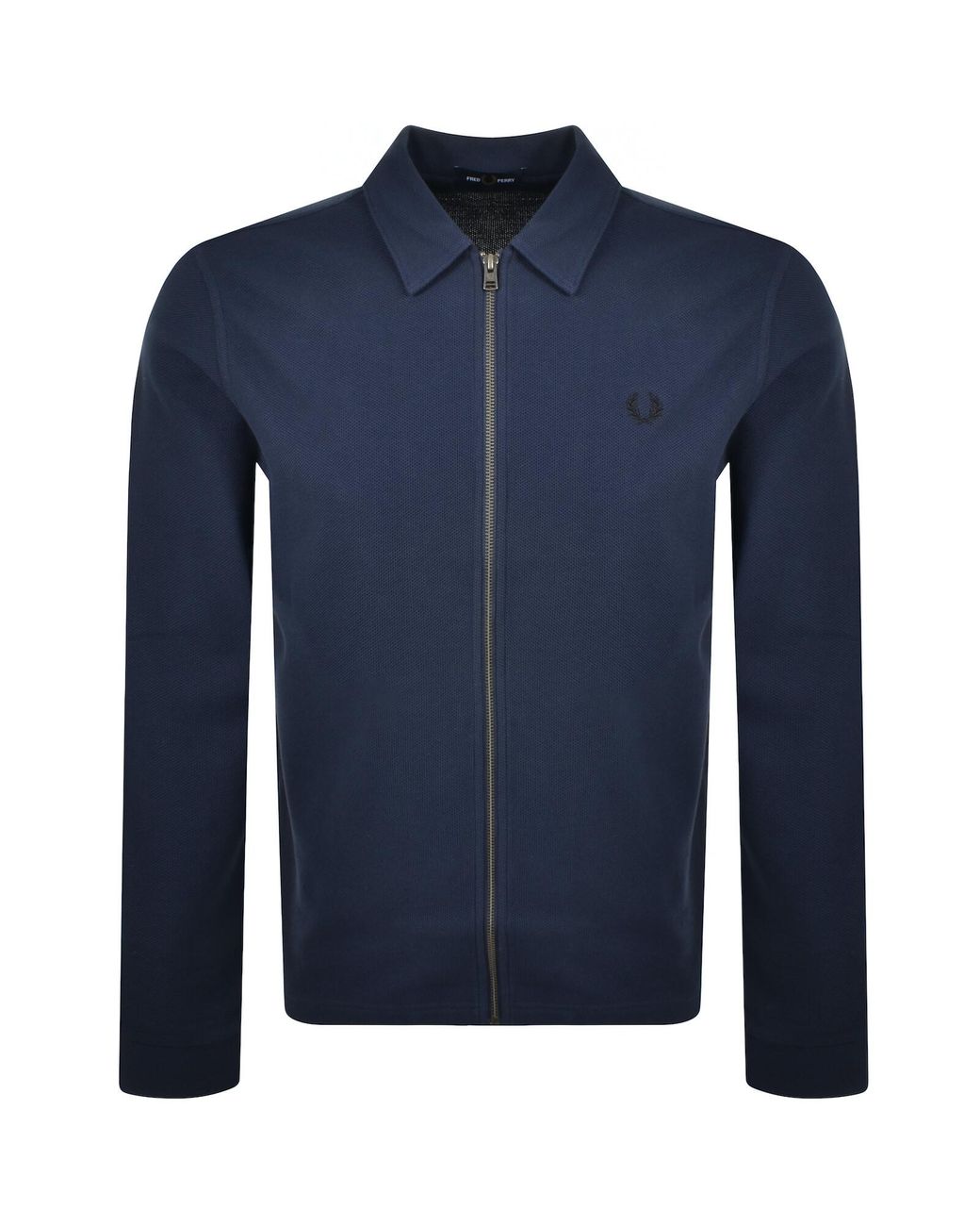 Fred Perry Zip Through Polo in Blue for Men | Lyst