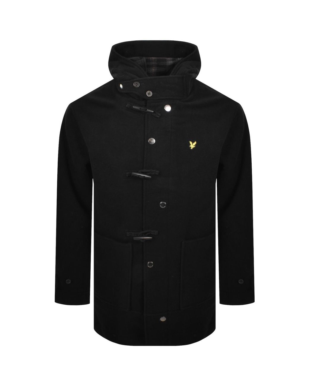 Lyle & Scott Duffle Coat Jet in Black for Men | Lyst