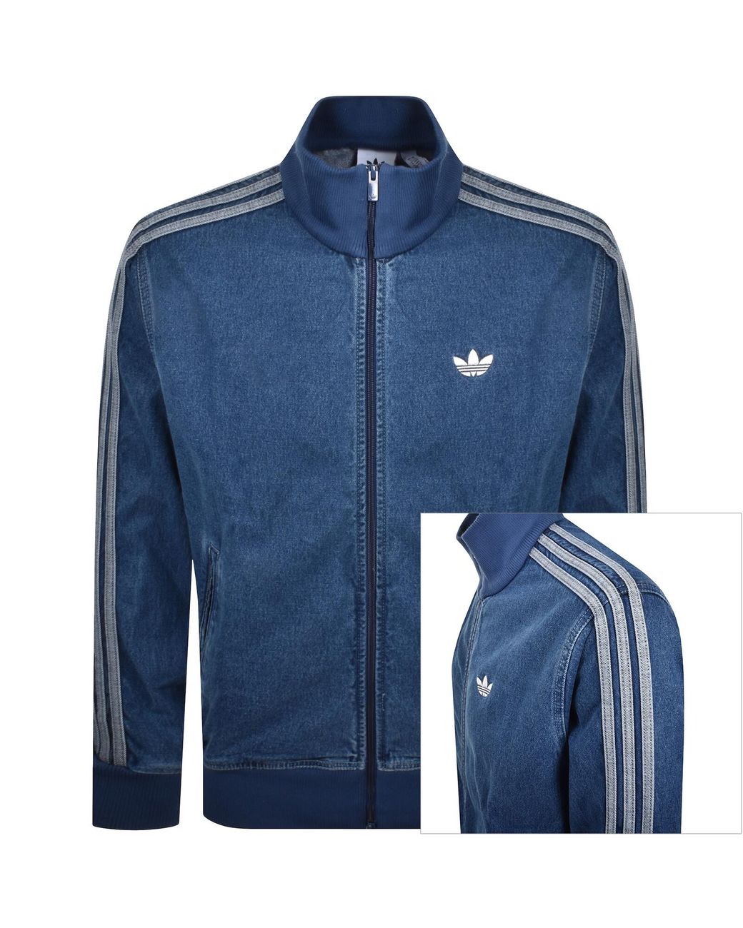 adidas Adidas Originals Denim Firebird Jacket in Blue for Men | Lyst
