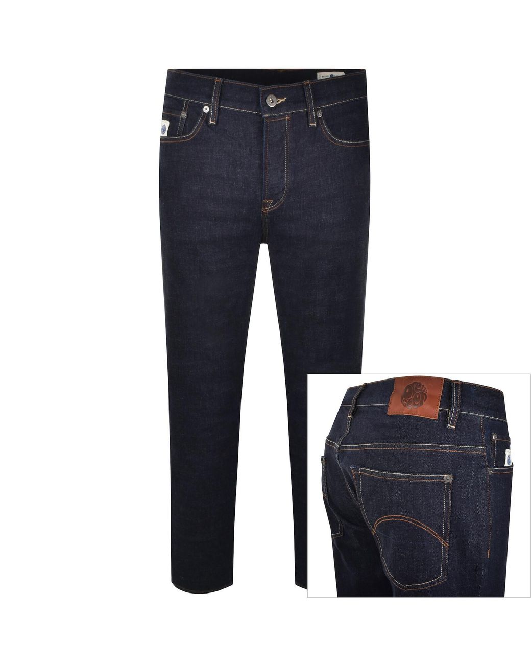 Pretty Green Erwood Slim Fit Dark Wash Jeans in Blue for Men | Lyst