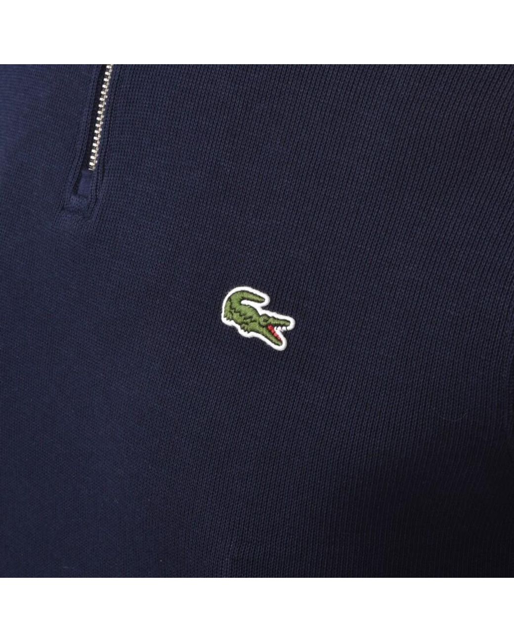 Lacoste Half Zip Logo Sweatshirt in Blue for Men | Lyst