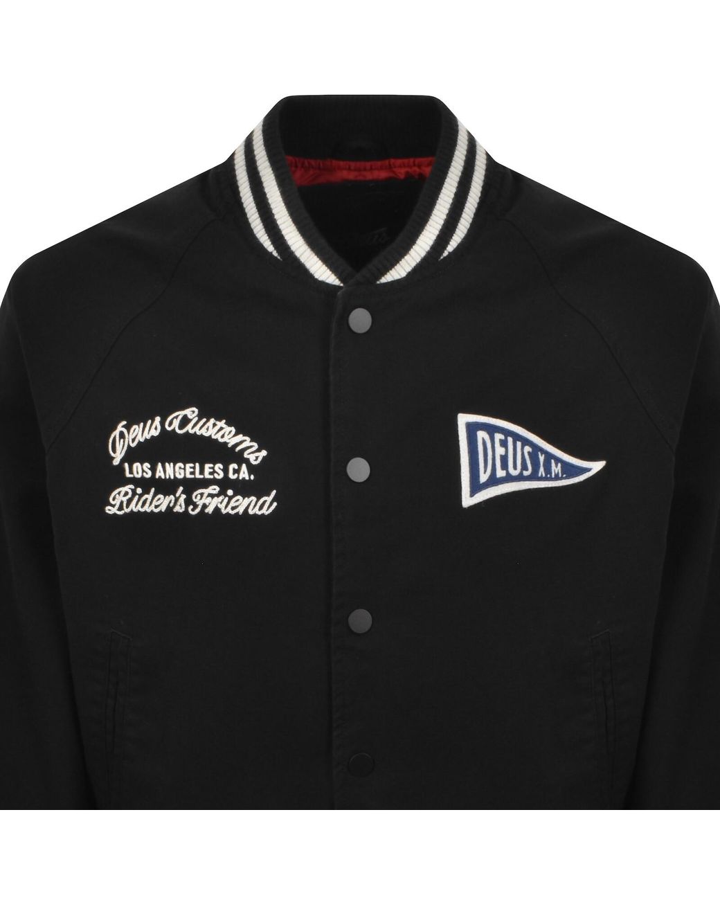 Deus Ex Machina Stadium Bomber Jacket in Black for Men | Lyst UK