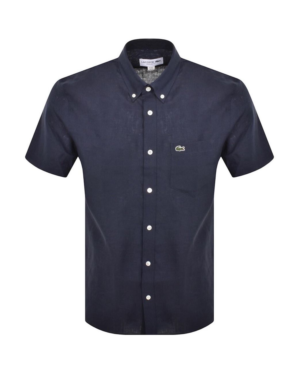 Lacoste Linen Short Sleeved Shirt in Blue for Men | Lyst UK