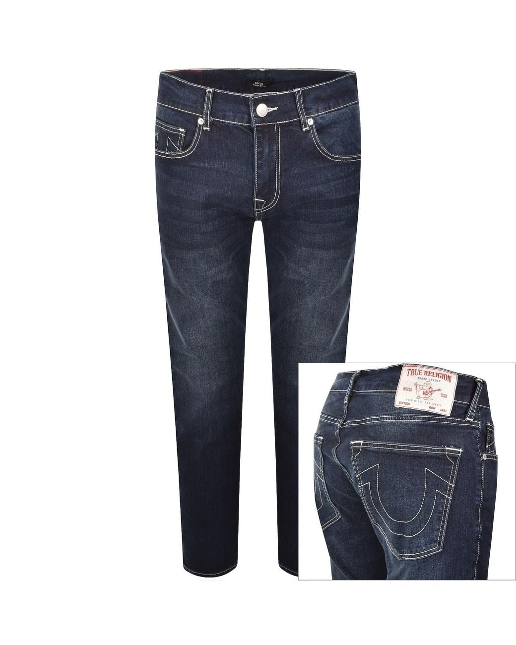 TRUE RELIGION Rocco Dark Wash Skinny Jeans in Blue for Men | Lyst UK