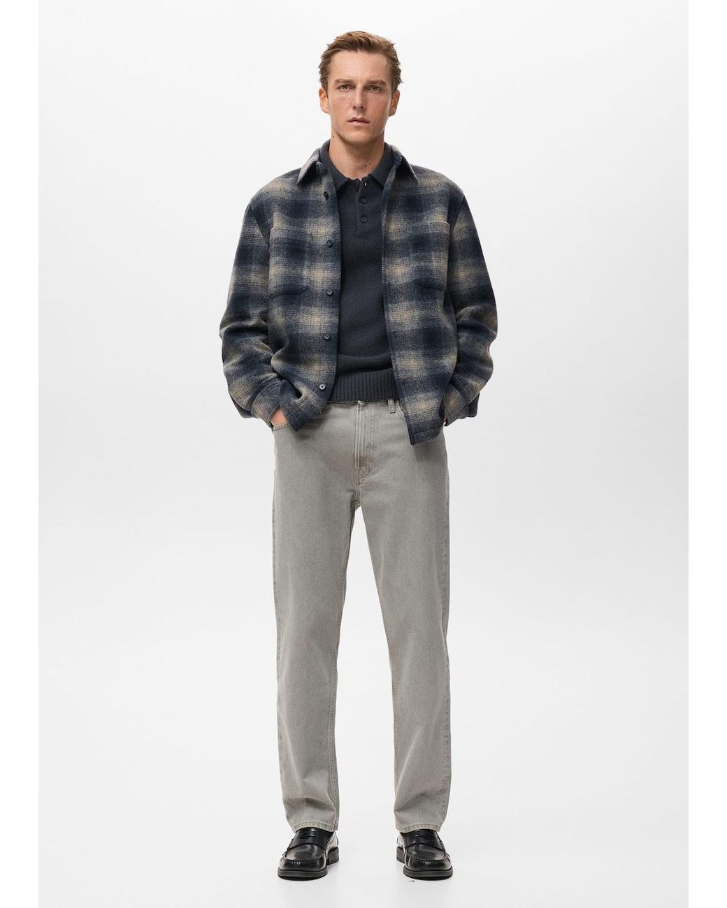 Mango Checked Pocket Jacket in Blue for Men | Lyst UK