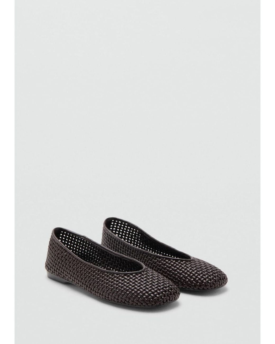 Mango Braided Ballerina Flat in Black | Lyst UK