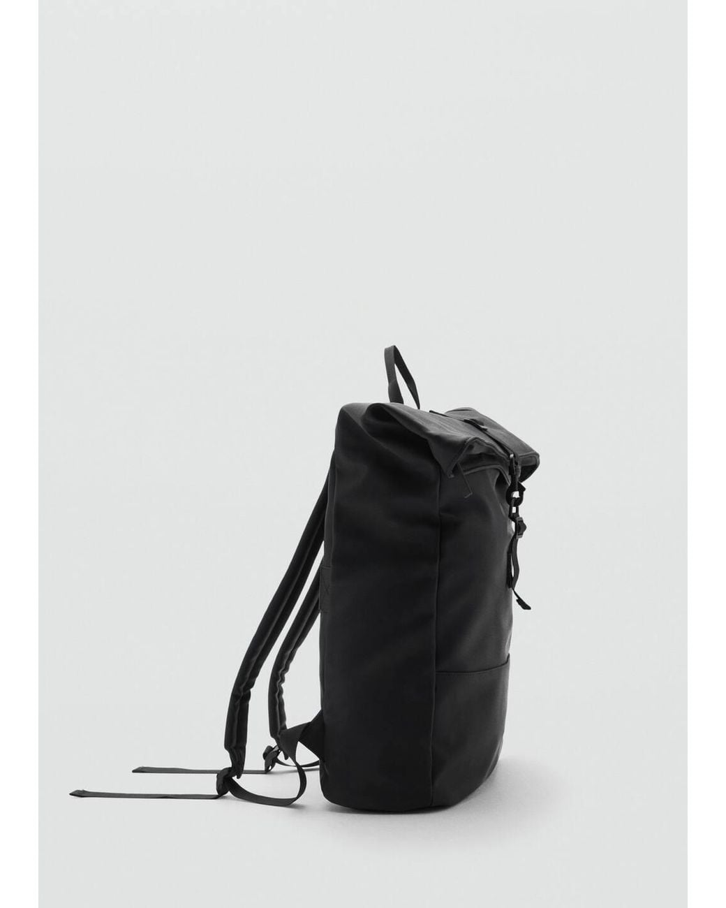 Mango Rubberized Flap Backpack in Black for Men | Lyst UK
