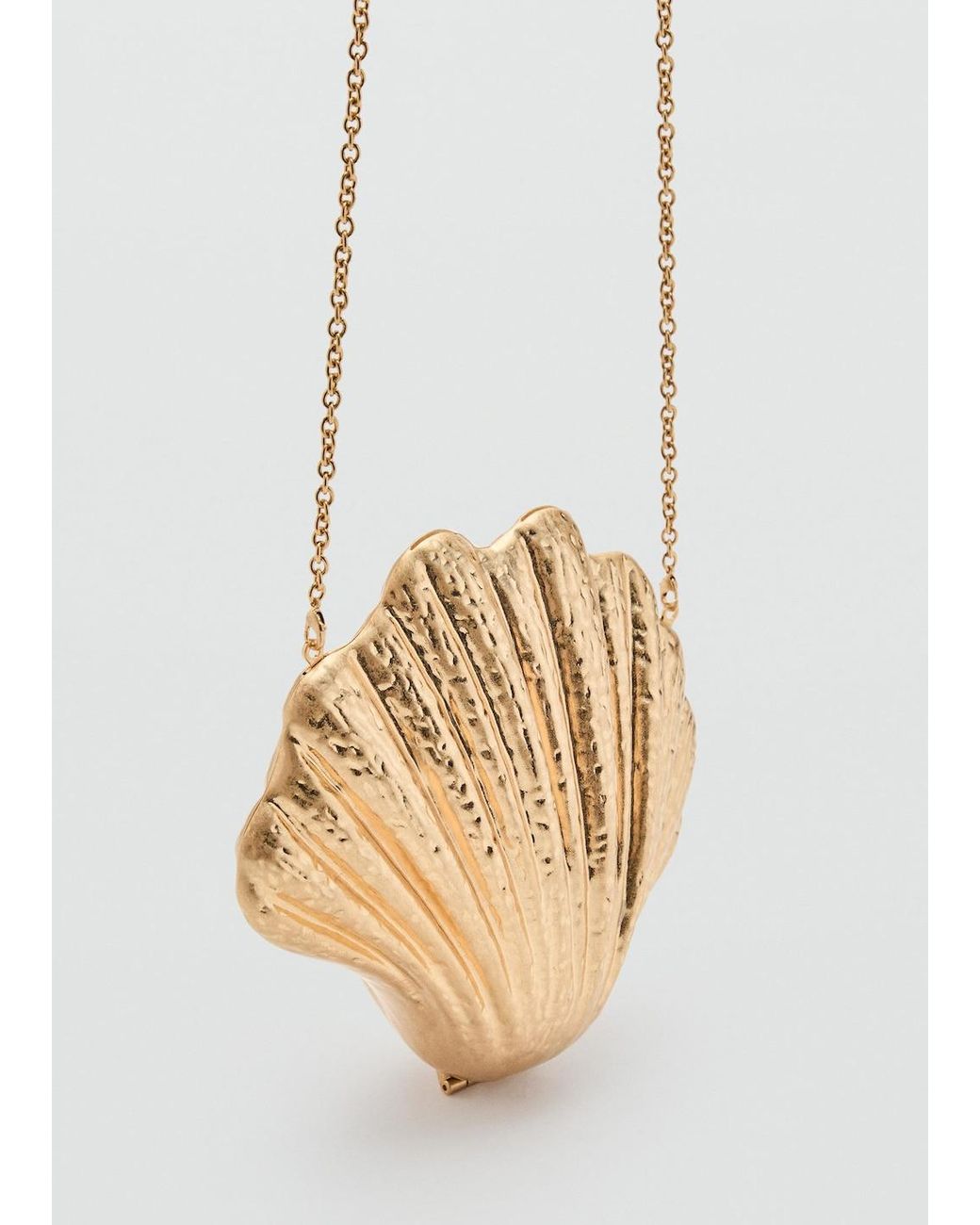 Mango Shell Design Clutch Bag in White | Lyst