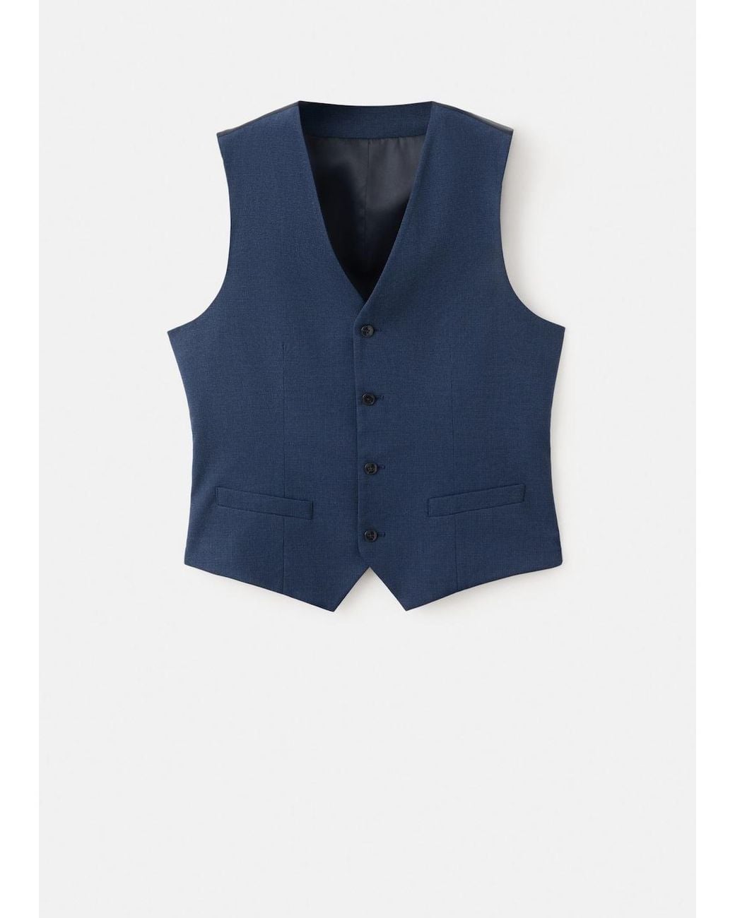 Mango Paris Super Slim-Fit Suit Waistcoat in Blue for Men | Lyst