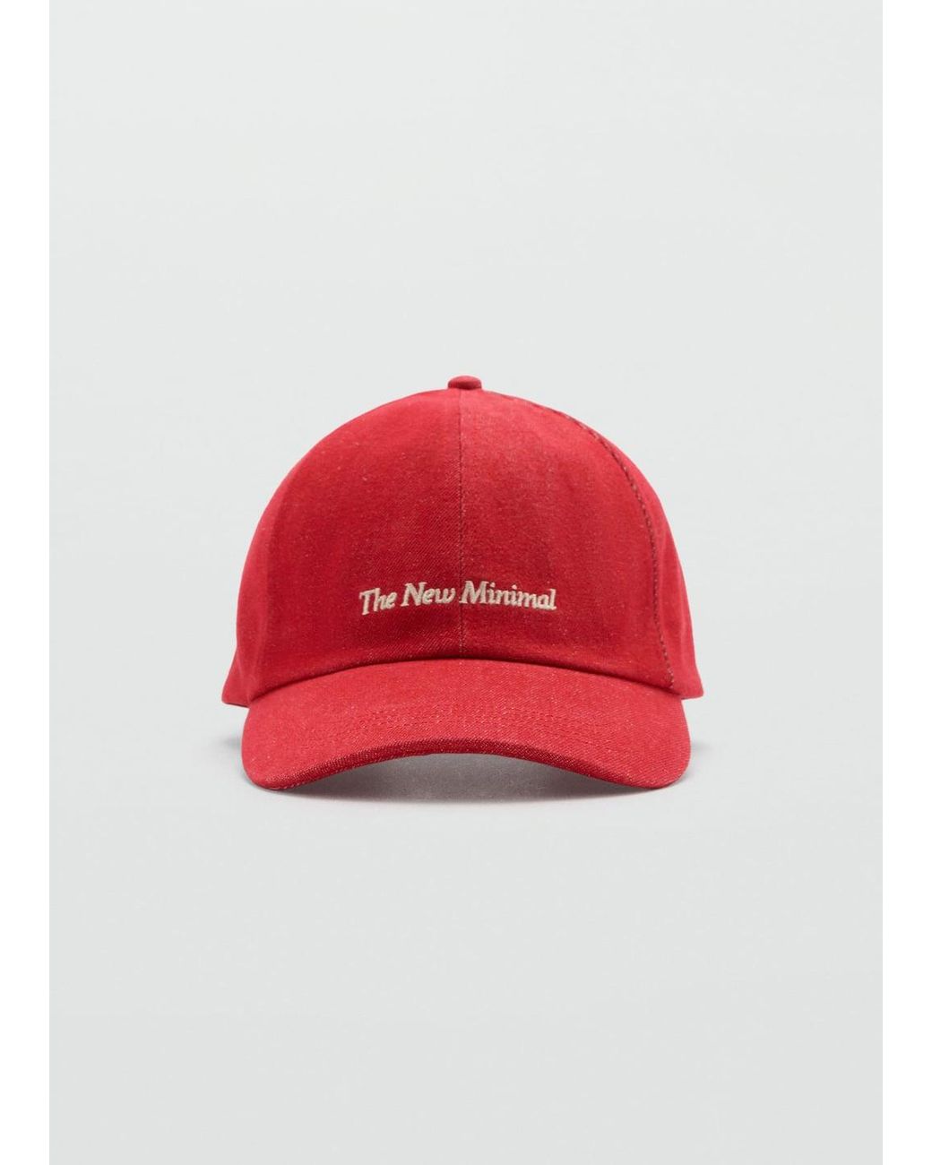 Mango Embroide Message Cap in Red | Lyst UK