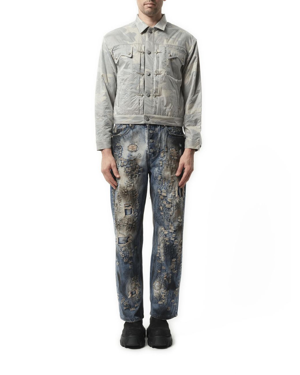 THUG CLUB Clouded Claw Bomber Jacket, 100% Nylon in Gray for Men | Lyst