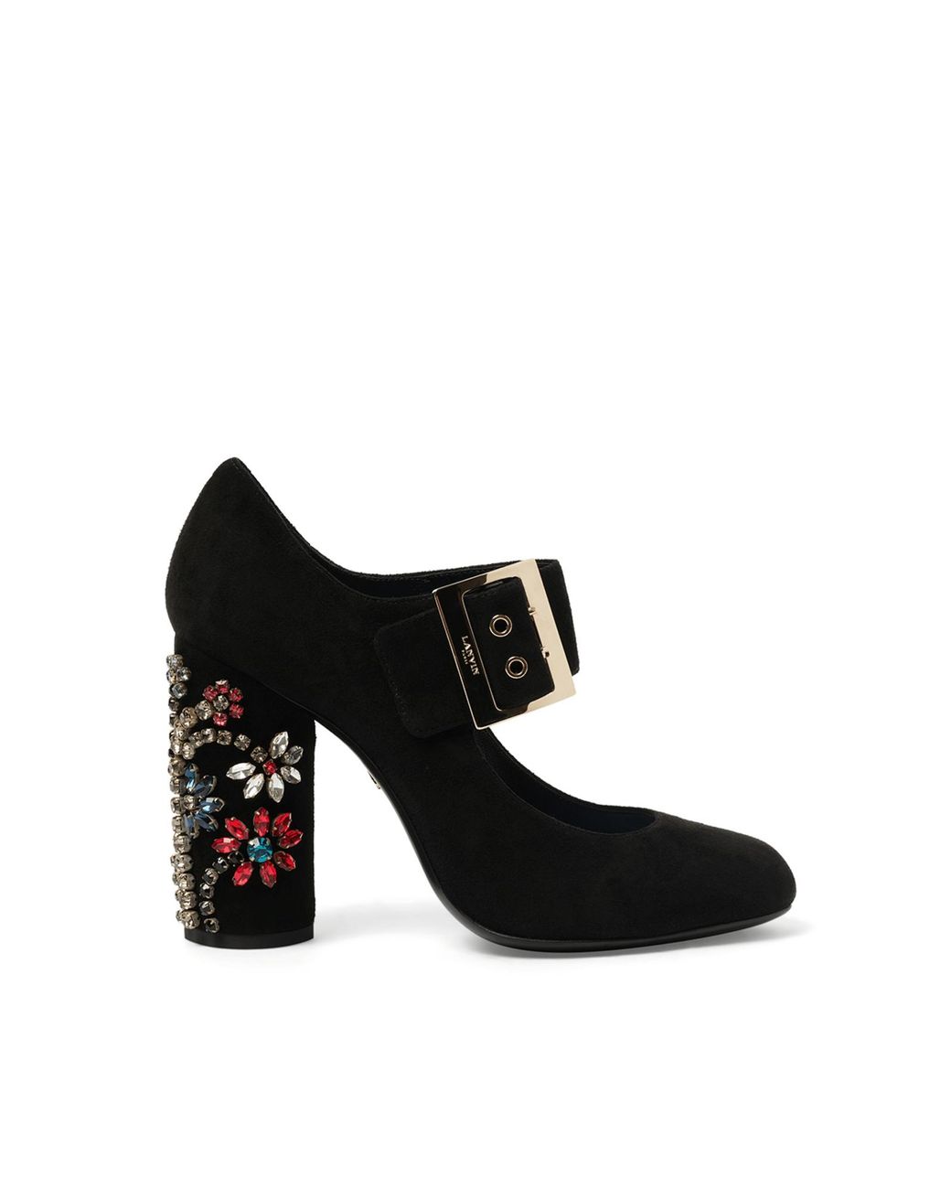 Lanvin Emb Mary Jane Pump in Black | Lyst